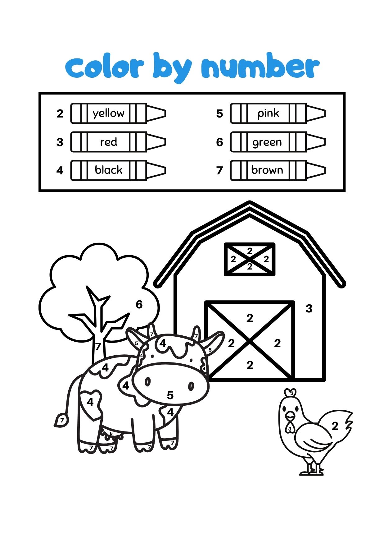 Color By Number coloring pages for Kids - Free Printable Download in ...