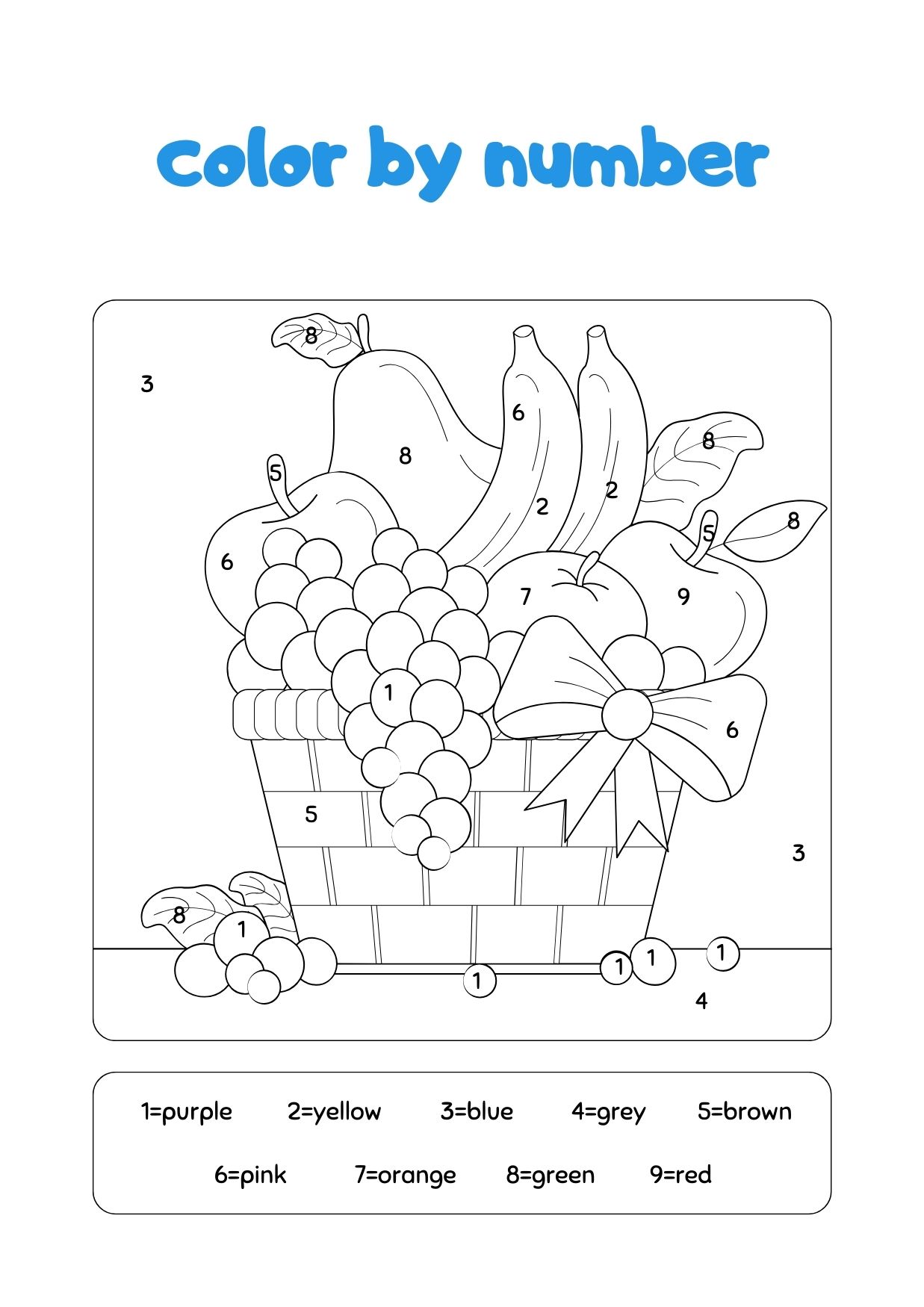 Color By Number coloring pages for Kids - Free Printable Download in ...